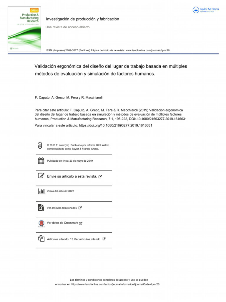 Workplace Design Ergonomic Validation Based On Multiple Human Factors ...