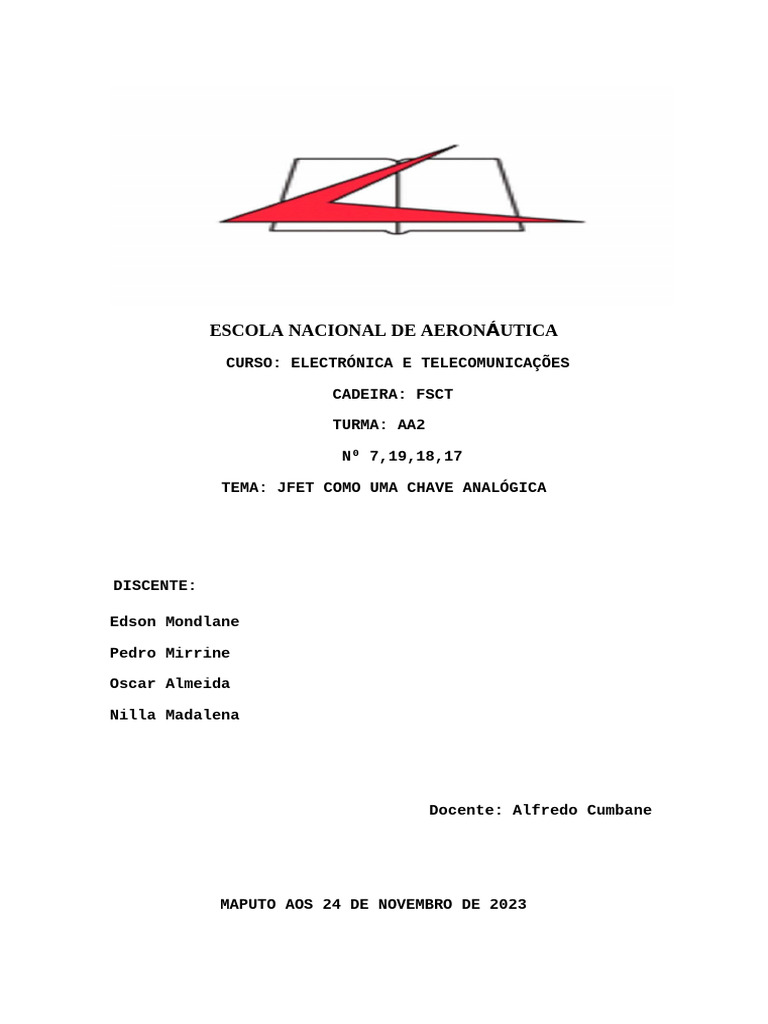 Escola Nacional de Aeronáutica FSCT | PDF