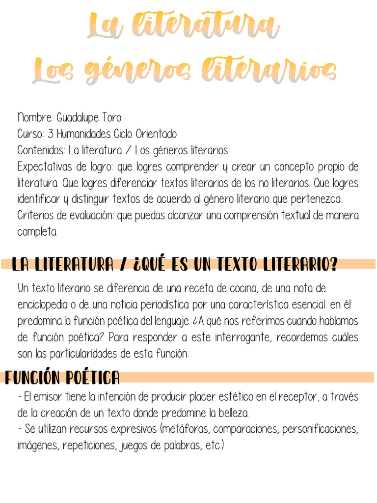 Los Generos Literarios | PDF