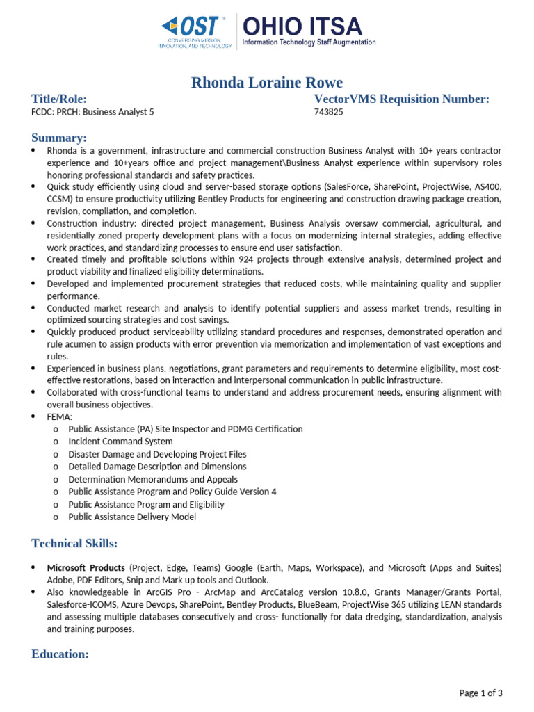 OHITSA - Resume - Template - Rhonda Loraine Rowe | PDF