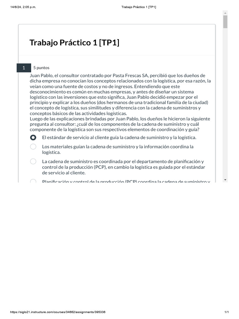 Trabajo Práctico 1 (TP1) | PDF