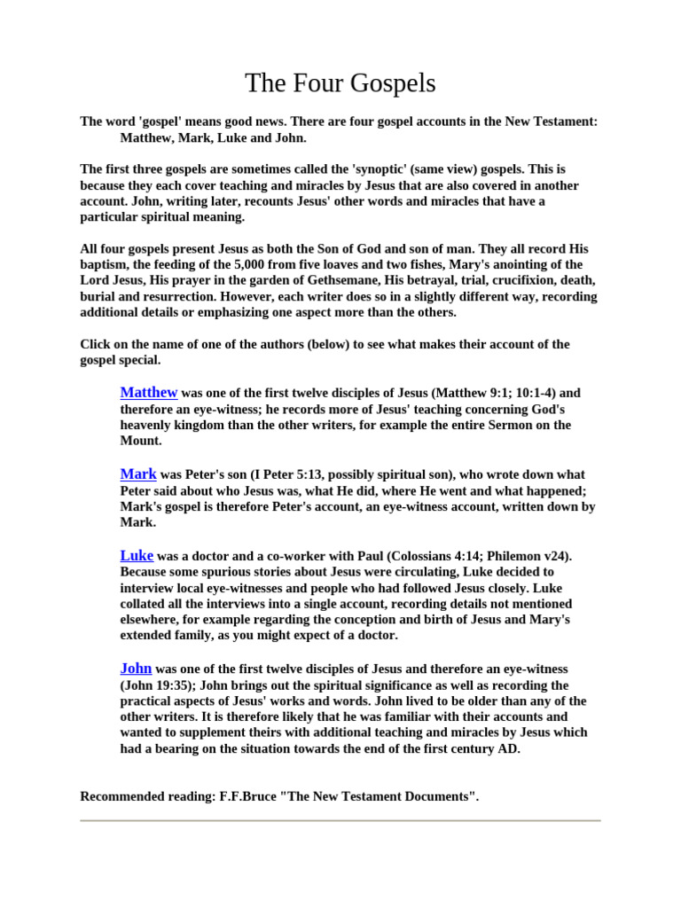 The Four Gospels C | PDF