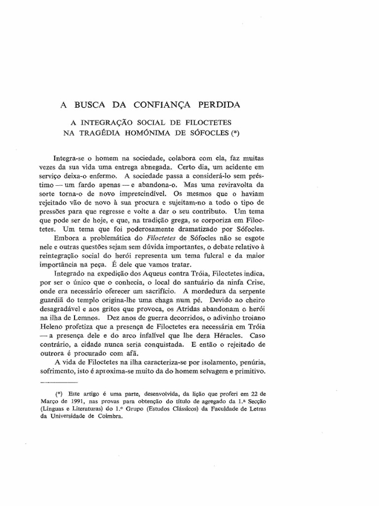 Artigo Sobre Filoctetes | PDF