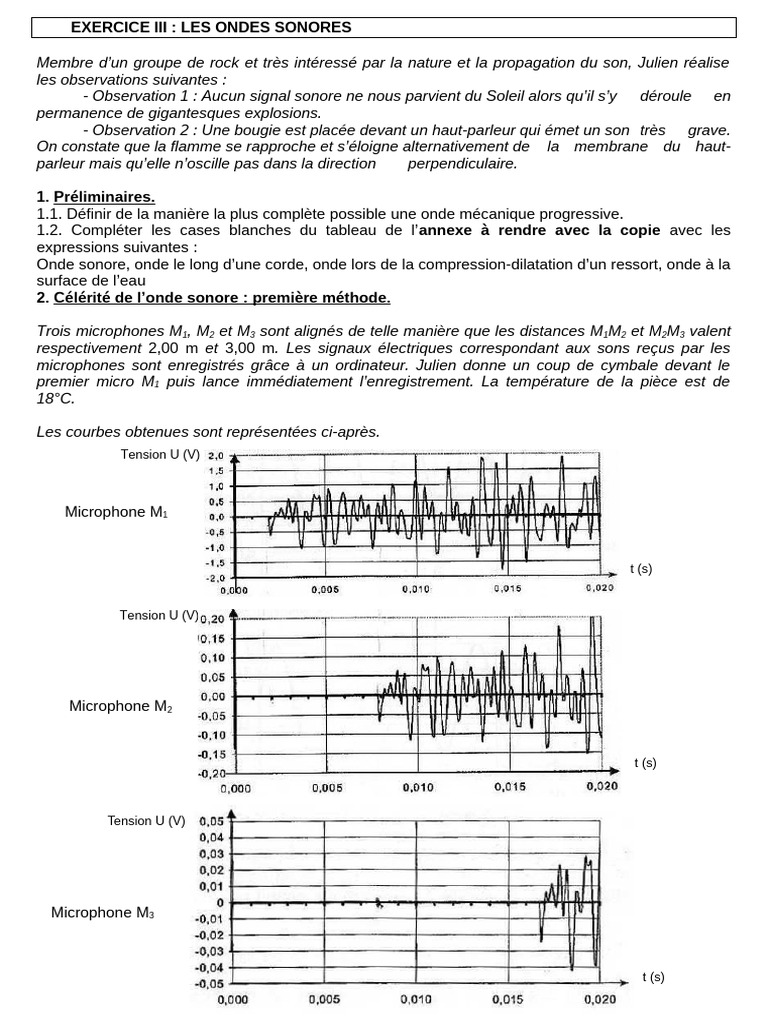 2010 Liban Exo3 Sujet Son 4pts | PDF