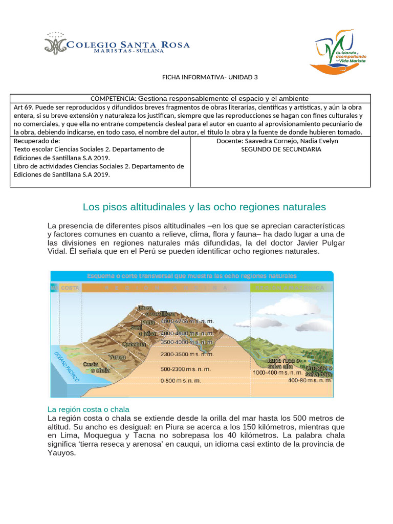 Ficha de Ccss de 2do de Sec La Costa o Chala | PDF