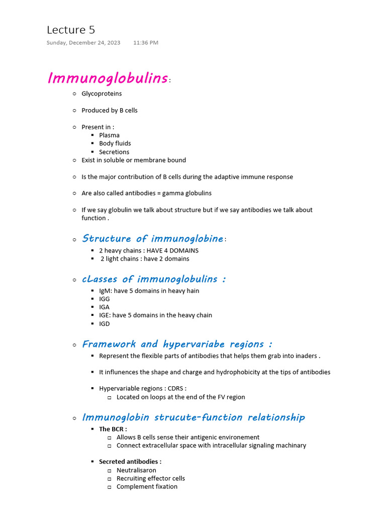 lecture 5 immuno stuff to add | PDF lecture 5 immuno stuff to add | PDF
