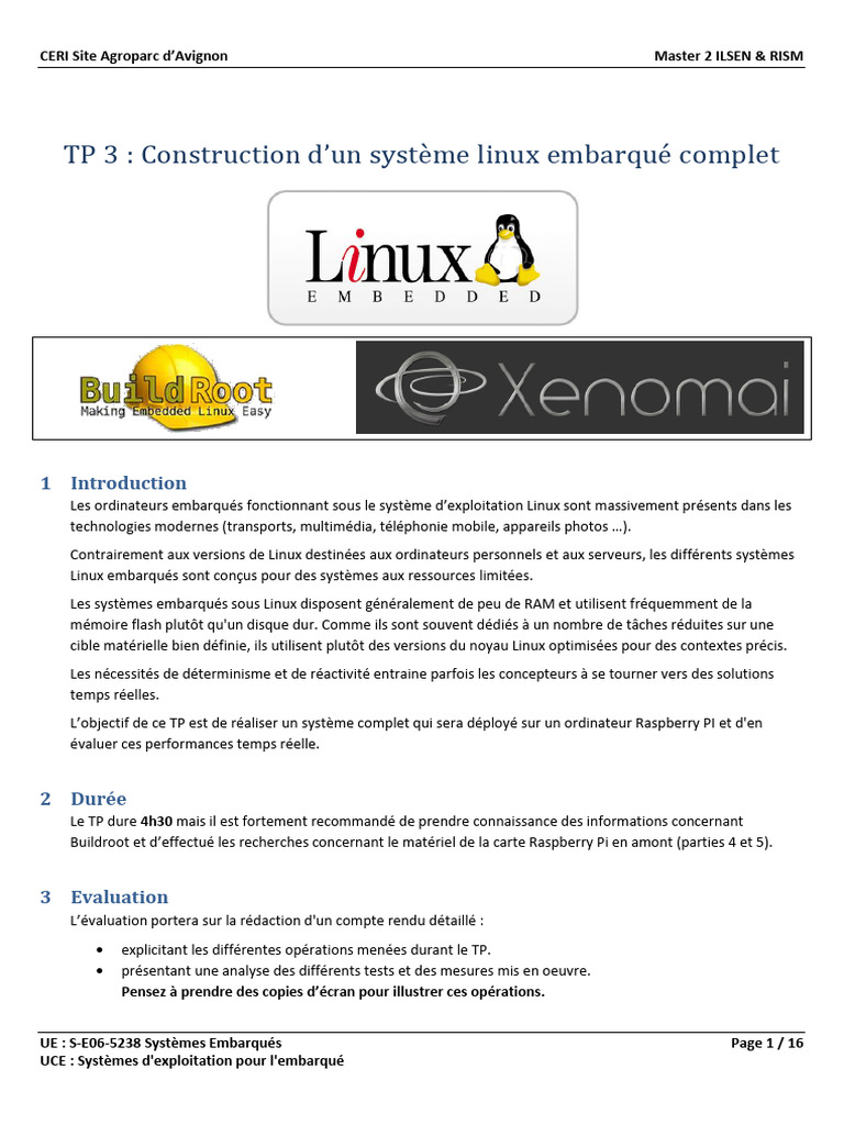 TP3 BuildrootXenomai | PDF
