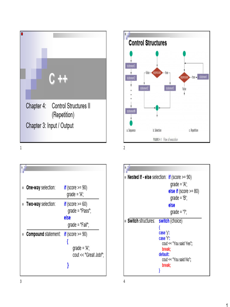 Ch4 Control Structures II (Repitition) | PDF Ch4 Control Structures II (Repitition) | PDF