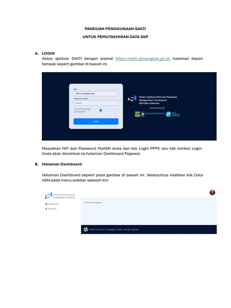 Panduan Penggunaan Sakti | PDF