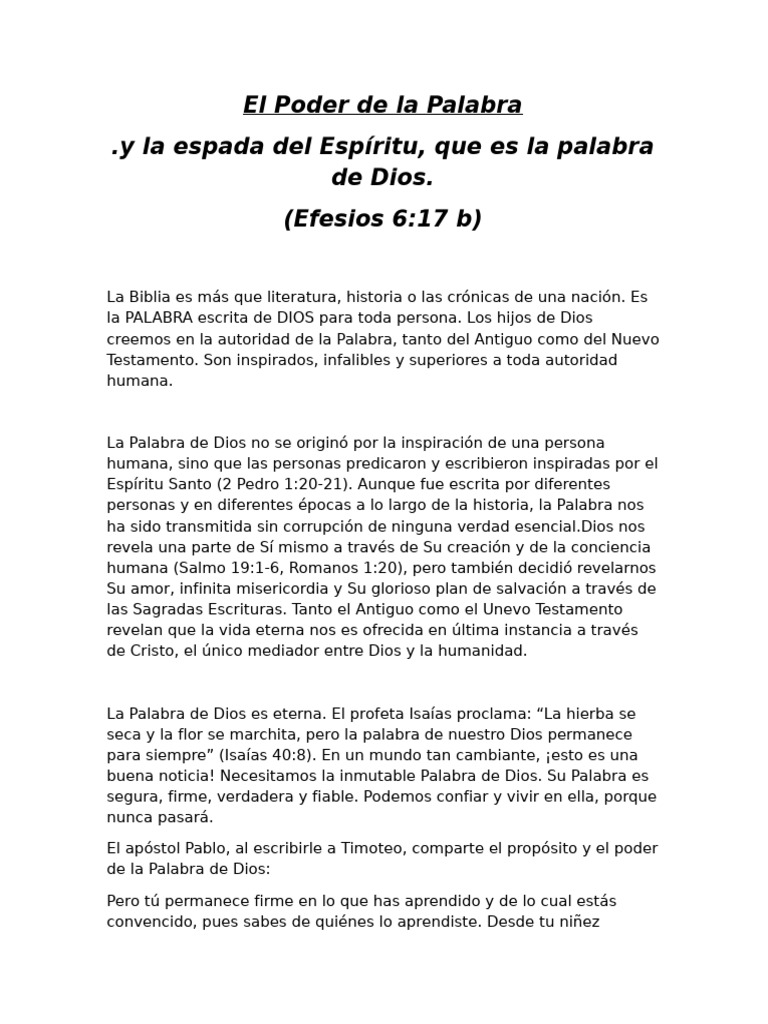 El Poder de La Palabra | PDF