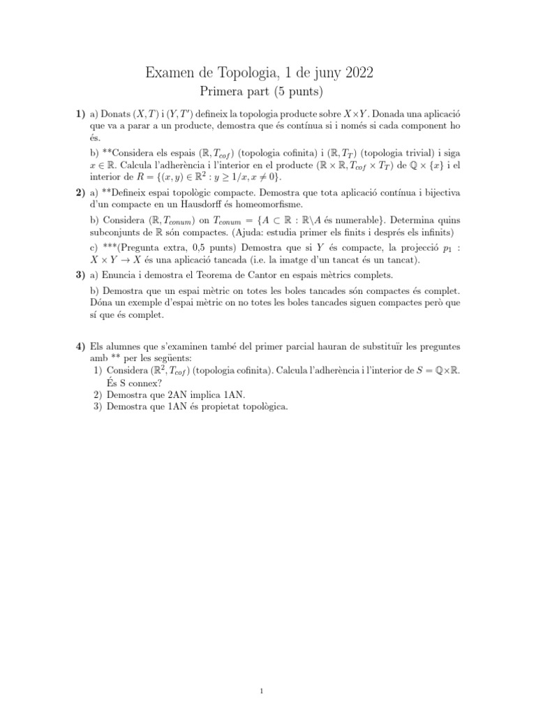 Exam 1 Juny 2022 | PDF