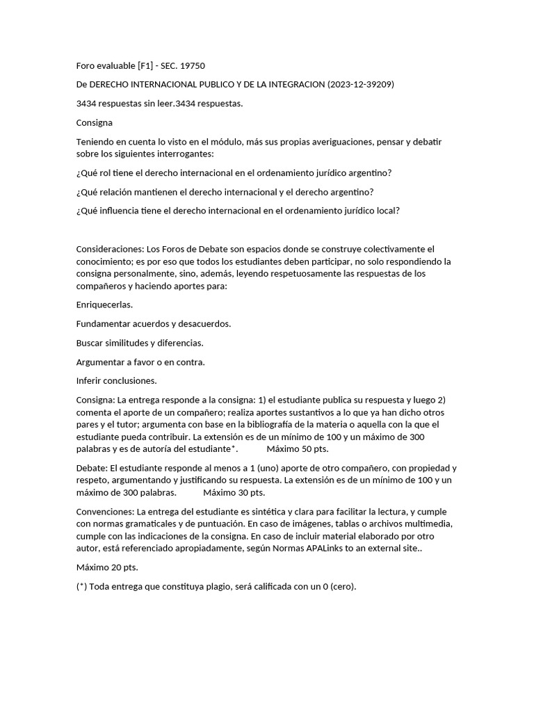 Foro Evaluable 1 | PDF | Law