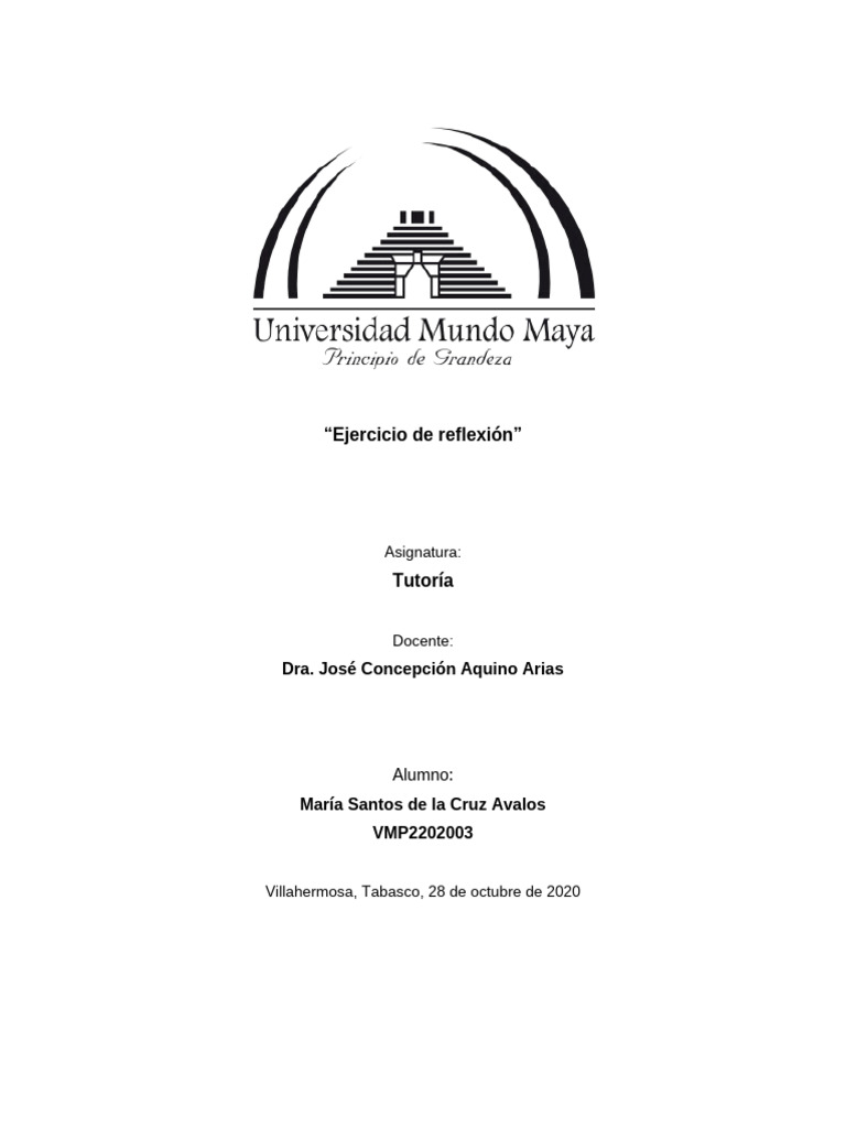 Act 1 Reflexion Tutoria MariaSantos DelaCruz | PDF