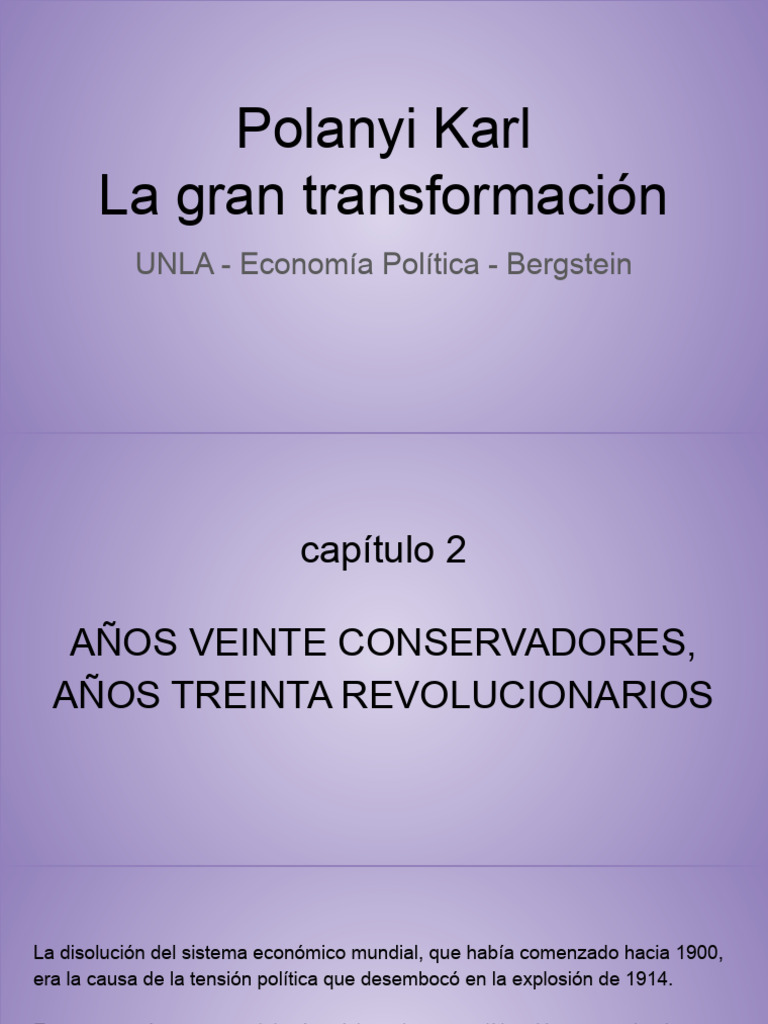 Polanyi Karl La Gran Transformacion | PDF