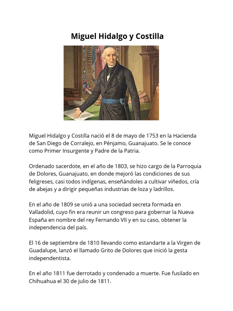 Miguel Hidalgo y Costilla (1753-1811) Miguel Hidalgo y Costilla, primer ins_20240905_201900_0000 ...