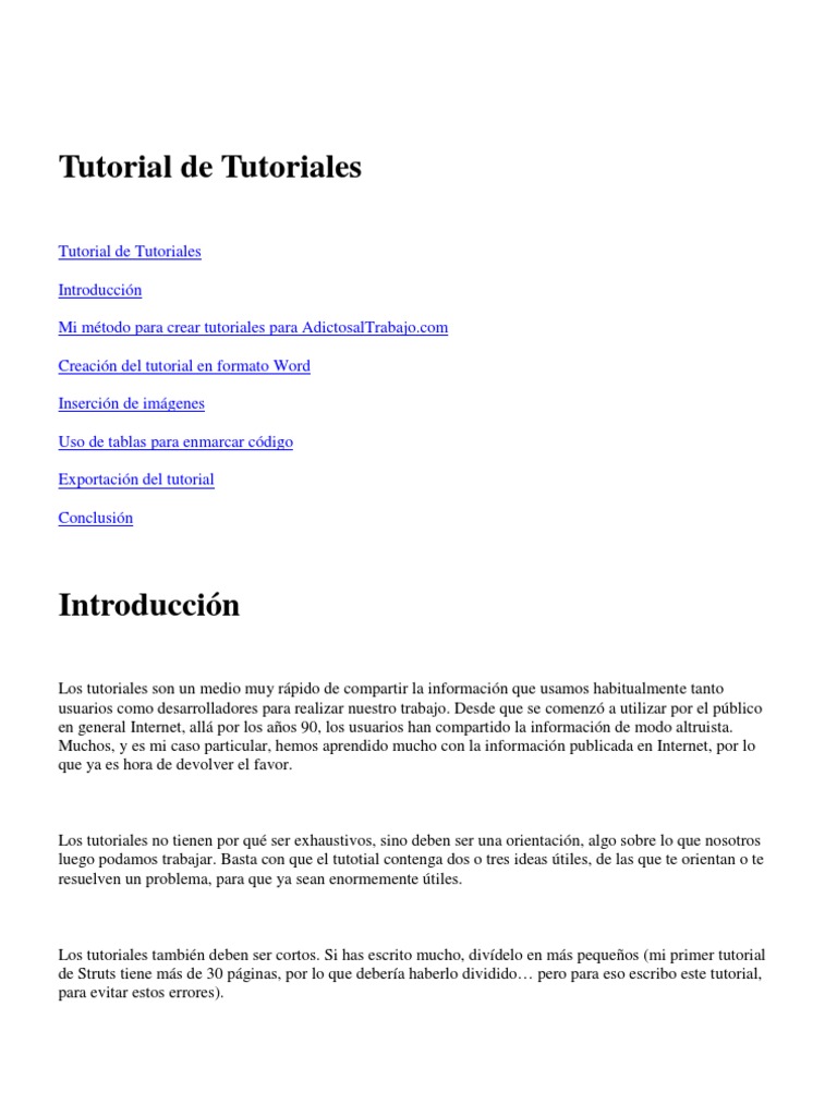 Tutorial De Hacer Tutoriales Pdf Html Microsoft Word