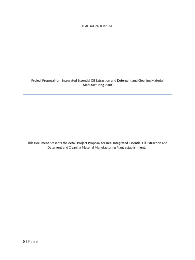 Final Essential Oil and Clenaing Material Project Proposal | PDF ...