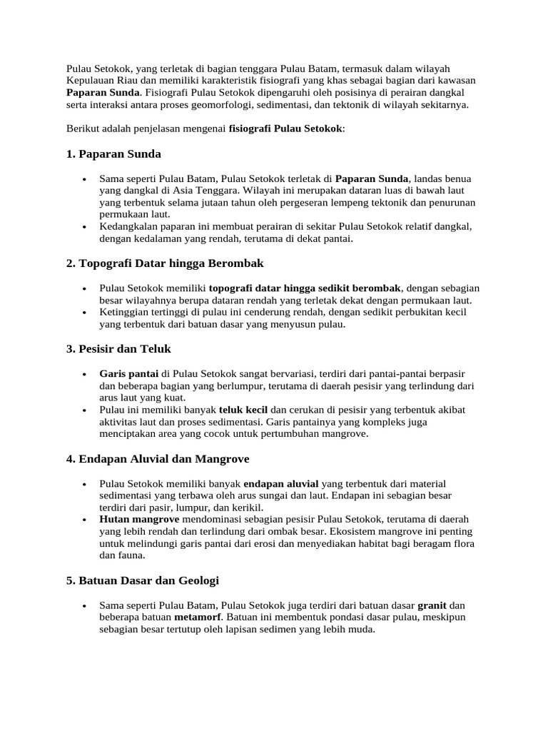 Pulau Setokok | PDF