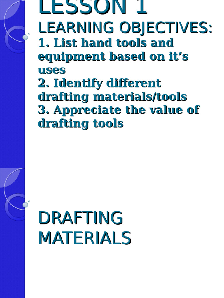 Definitions Drafting Tools and Equipment 1 | PDF