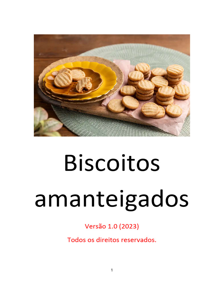 RECEITA de BISCOITO - Biscoitos Amanteigados | PDF