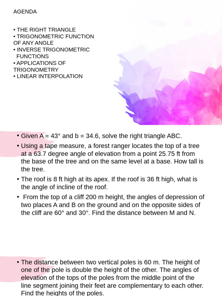 Angle of elevation | PDF