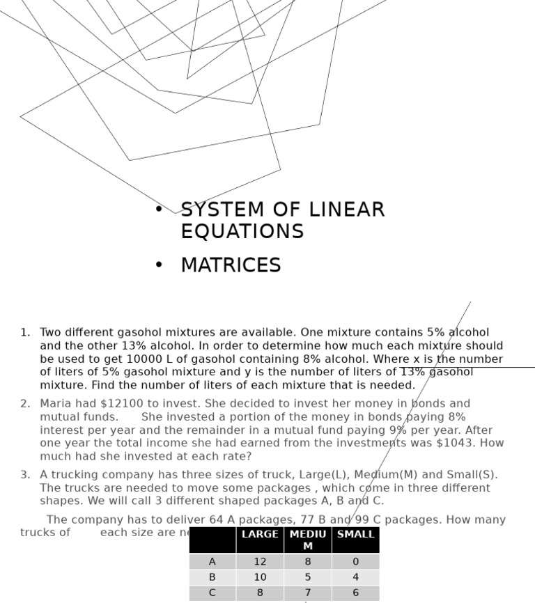 System of Linear Equations | PDF