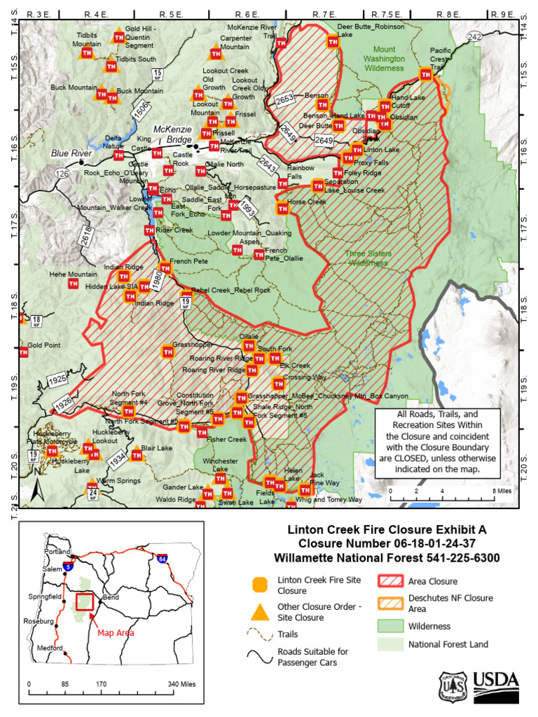 Linton Creek Fire Closure Map | PDF