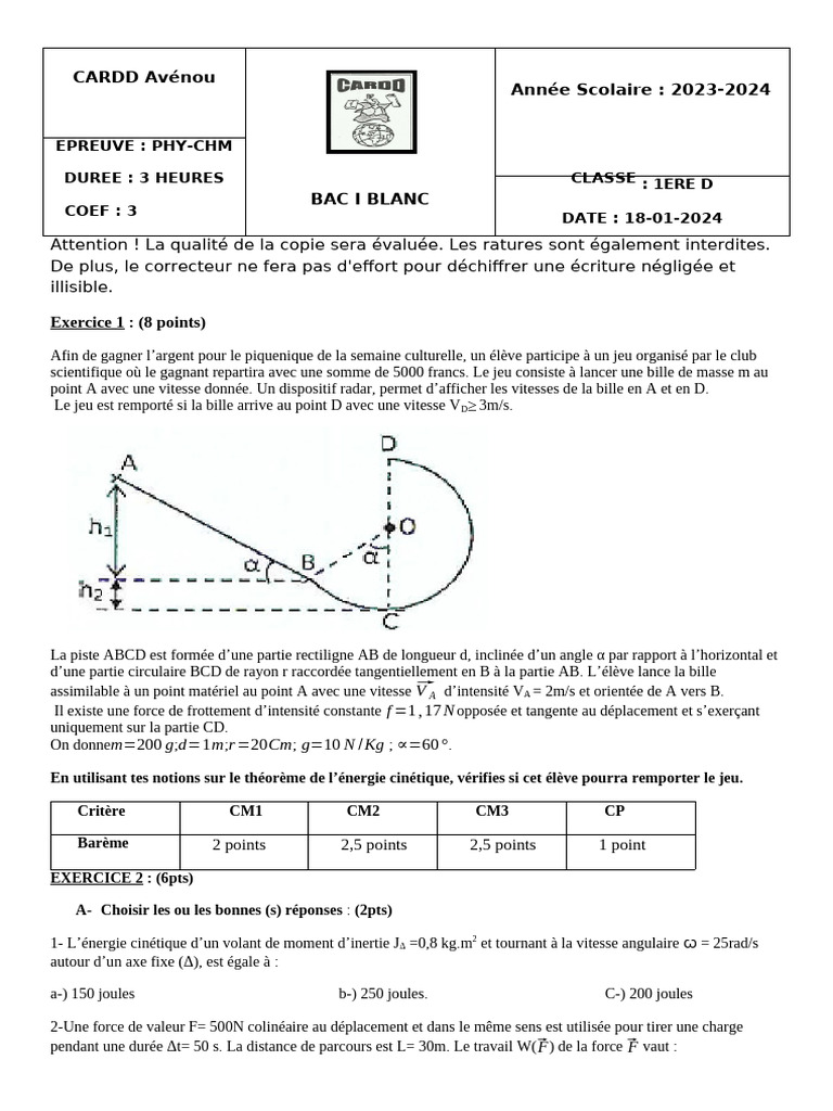 Compo-PC-1ere D - Copie | PDF