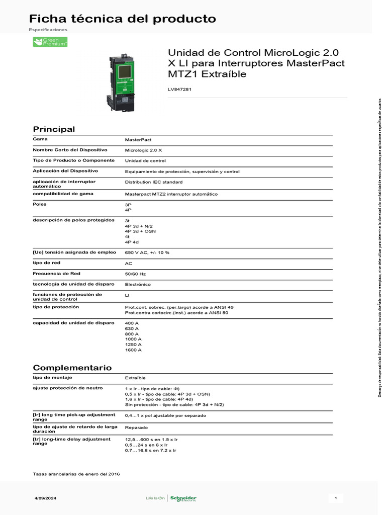 Schneider Electric - MasterPact-MTZ - LV847281 | PDF