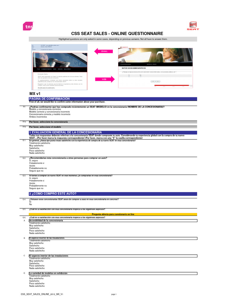 CSS Cuestionario Ventas | PDF