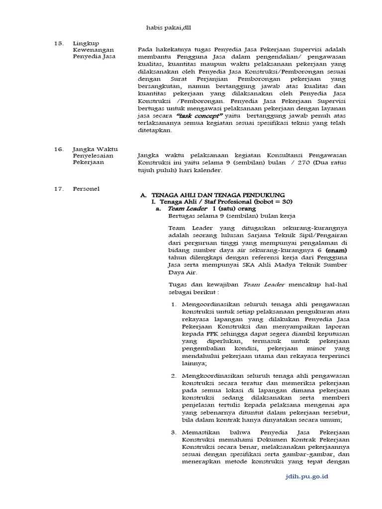 KAK Paket Supervisi Peningkatan Jaringan Irigasi D Rev2 (1) - Part4 | PDF