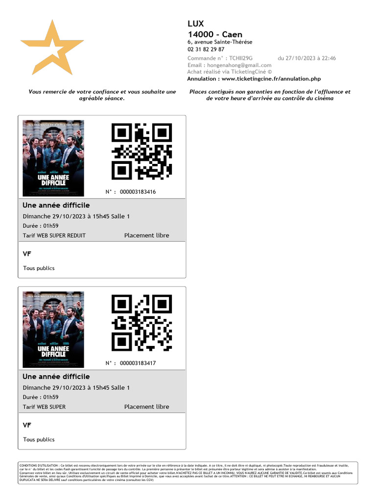 Billets TCHII29G | PDF