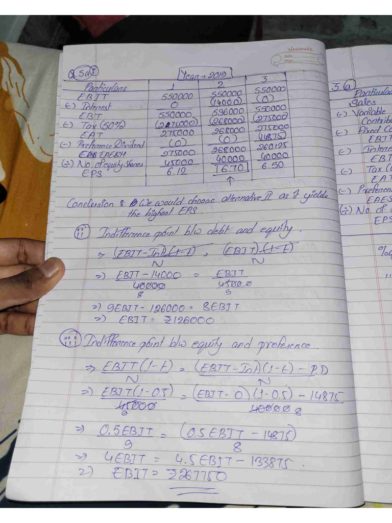EBIT-EPS Analysis | PDF