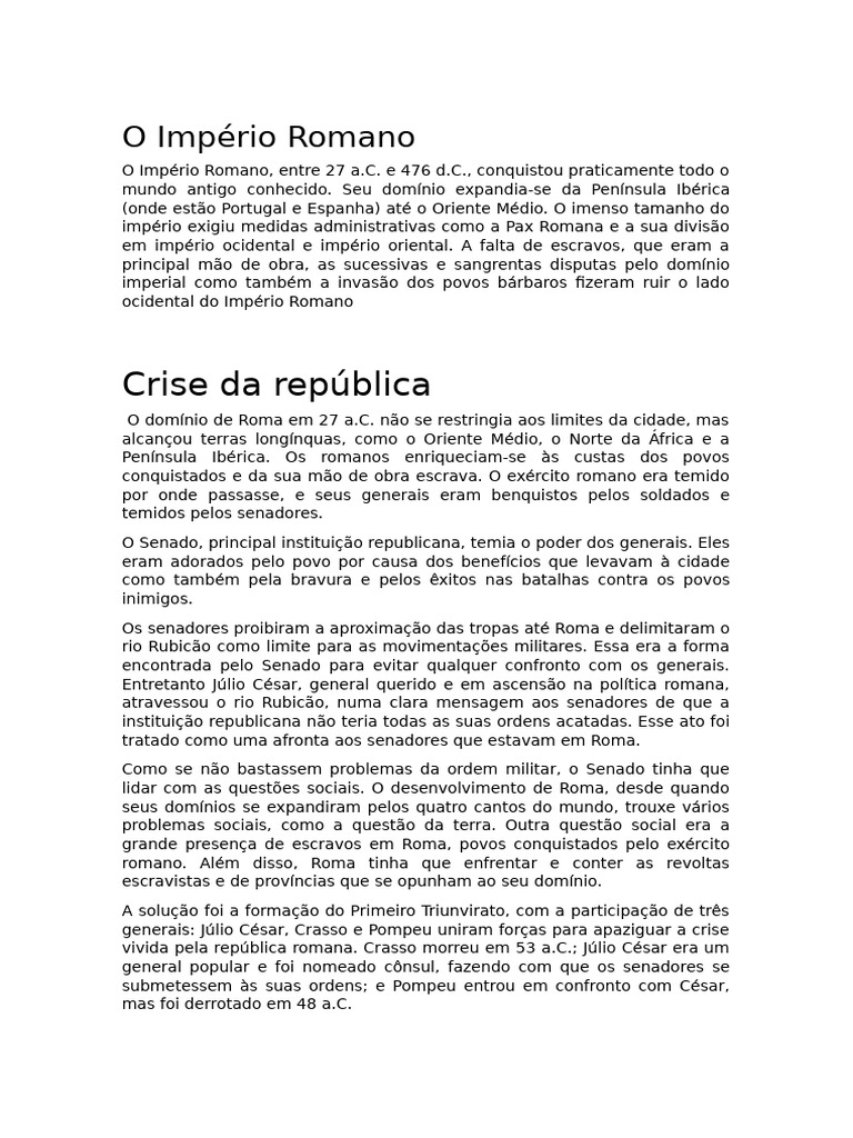 O Império Romano | PDF