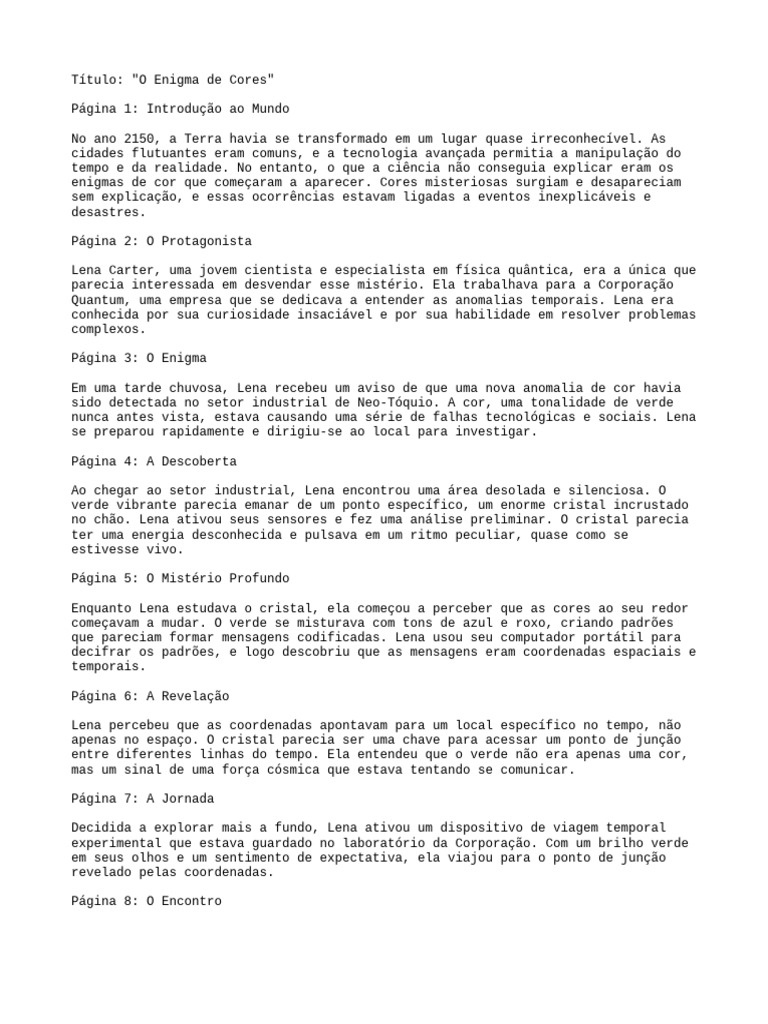 Título O Enigma de Cores | PDF