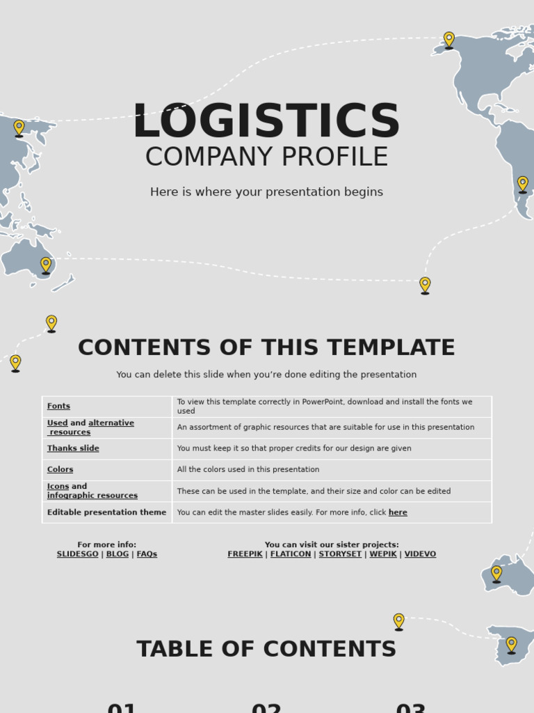 Logistics Company Profile by Slidesgo | PDF | Planets | Saturn