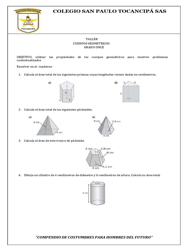 Taller de Geometria Grado 11 | PDF