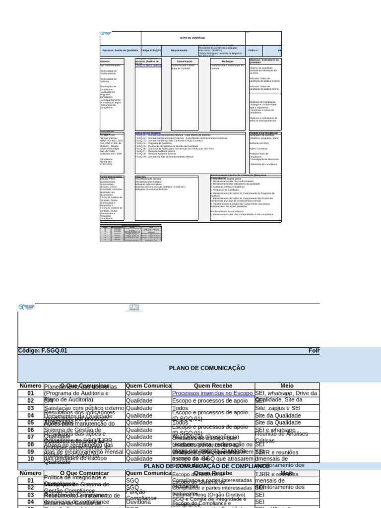 Mapa de Controle de Processo Gestão da Qualidade | PDF