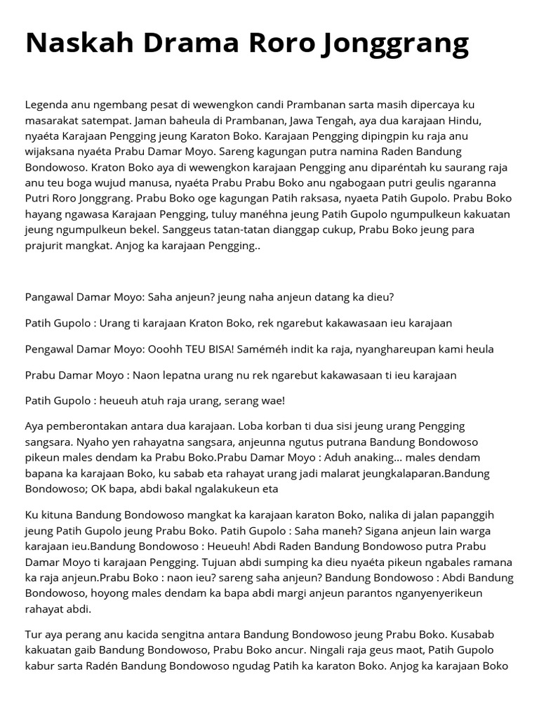 Naskah Drama Roro Jonggrang 20240911 222205 0000 | PDF