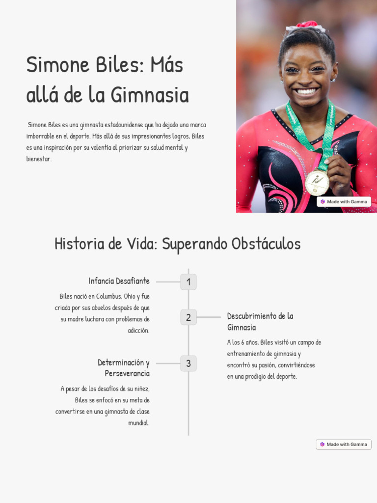 Simone Biles Mas Alla de La Gimnasia | PDF