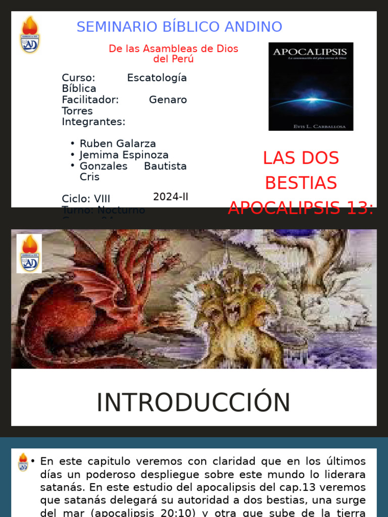 GRUPO 04 - Las Dos Bestias Apocalipsis 13 1-18 | PDF