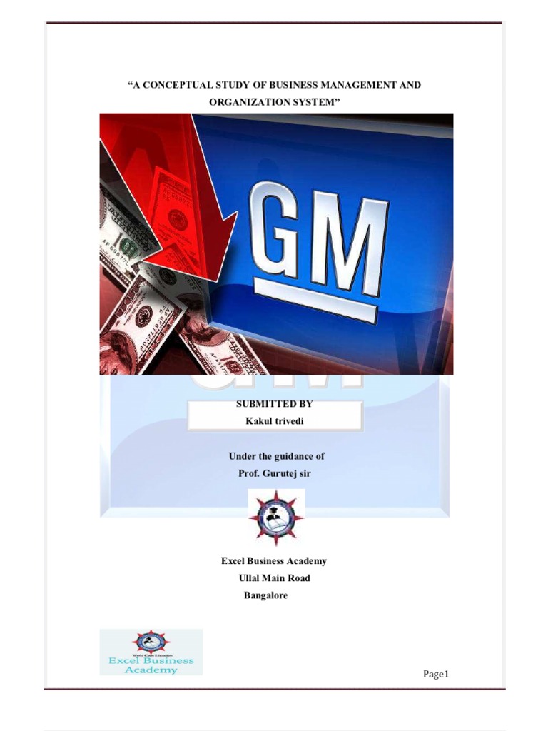 GM - General Motors Project | Download Free PDF | Partnership | Sole ...