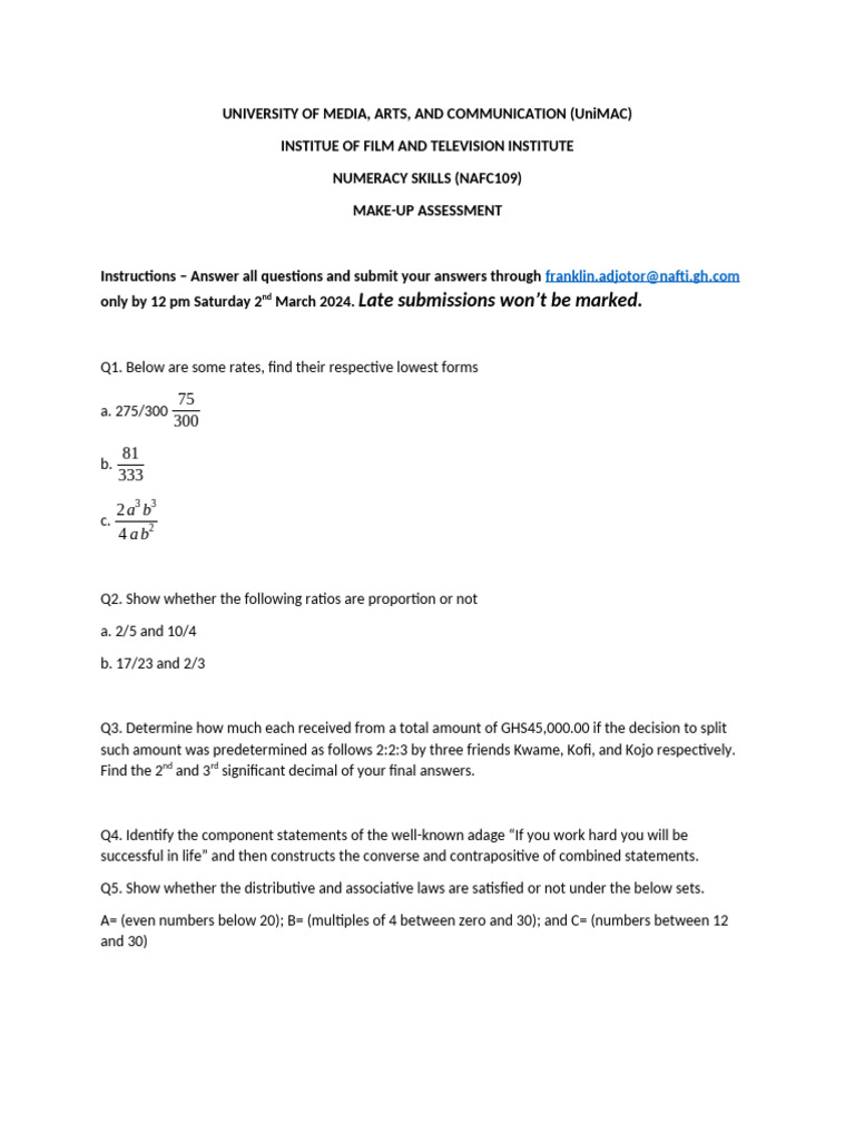 Makeup Assignment | PDF
