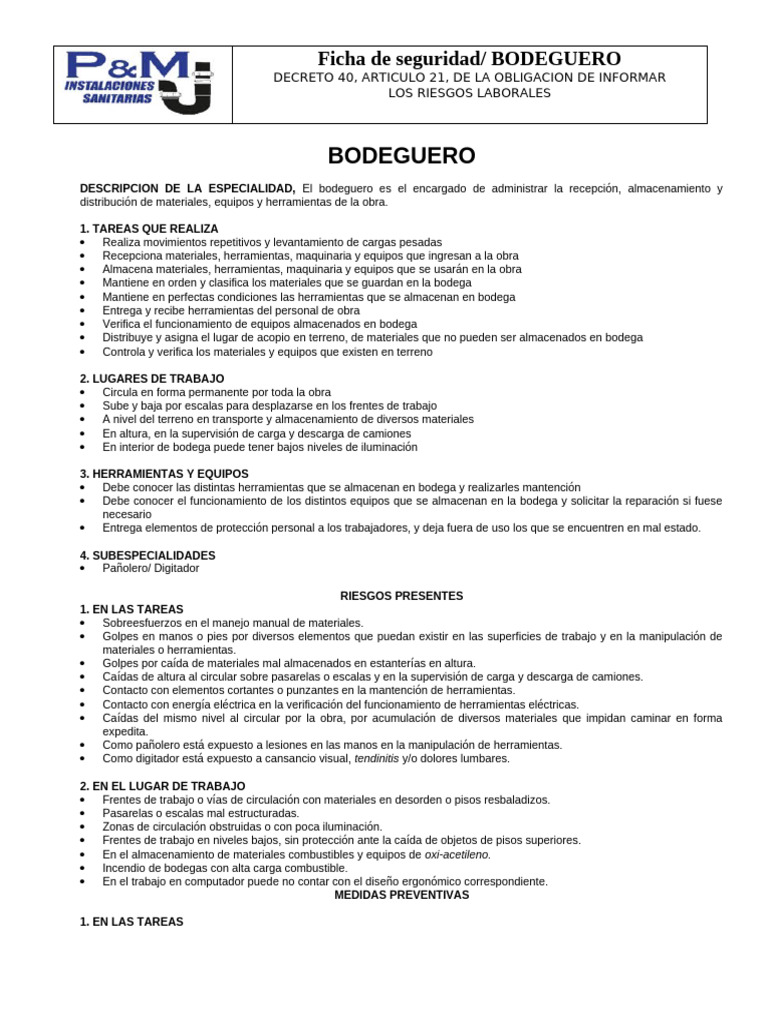 BODEGUERO | PDF