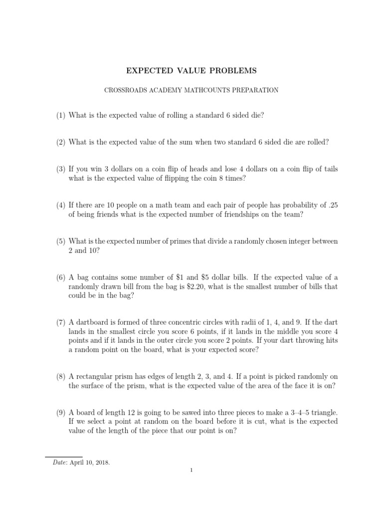 Expected Value probs PDF