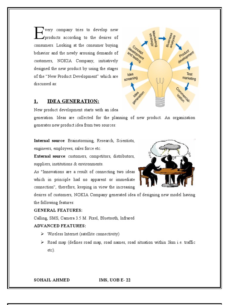 Idea Generation:: Internal Source: Brainstorming, Research, Scientists ...