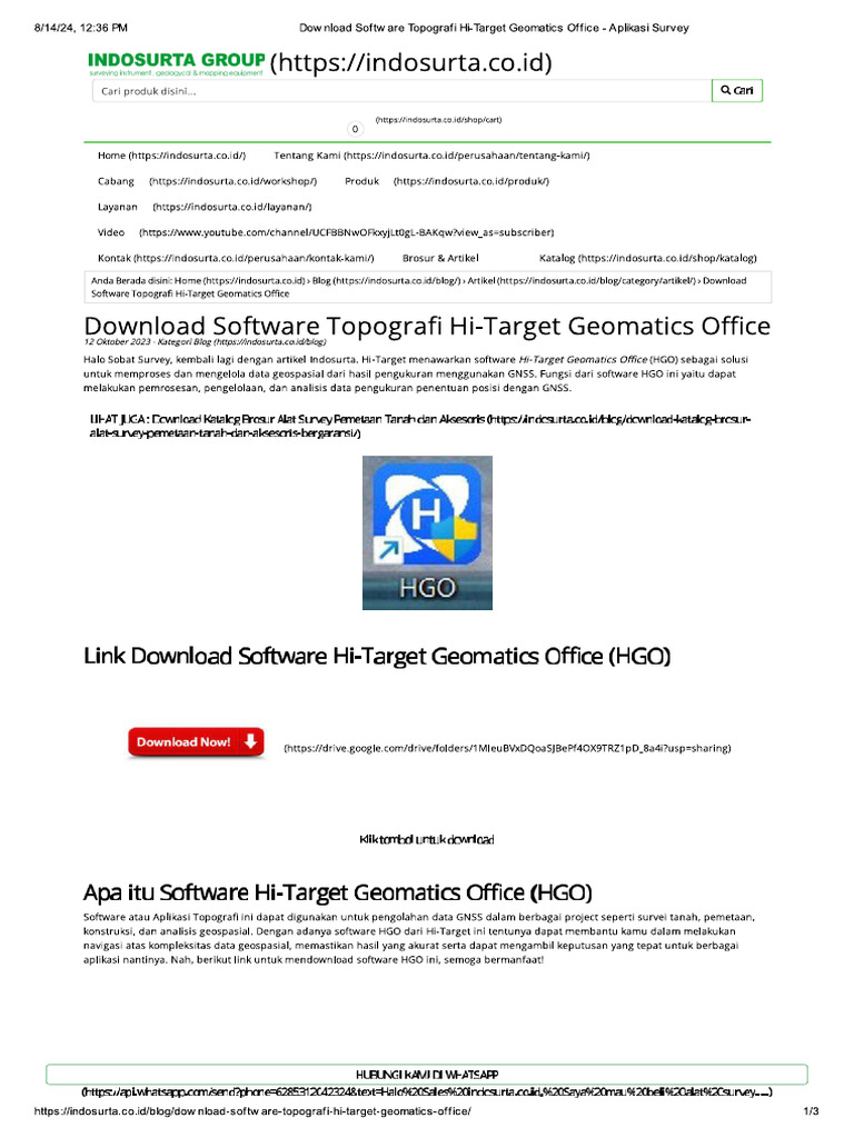 Software Topografi Hi-Target Geomatics Office - Aplikasi Survey | PDF