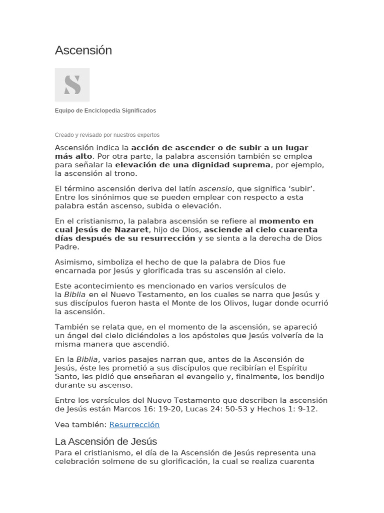 La Ascension de Jesus | PDF