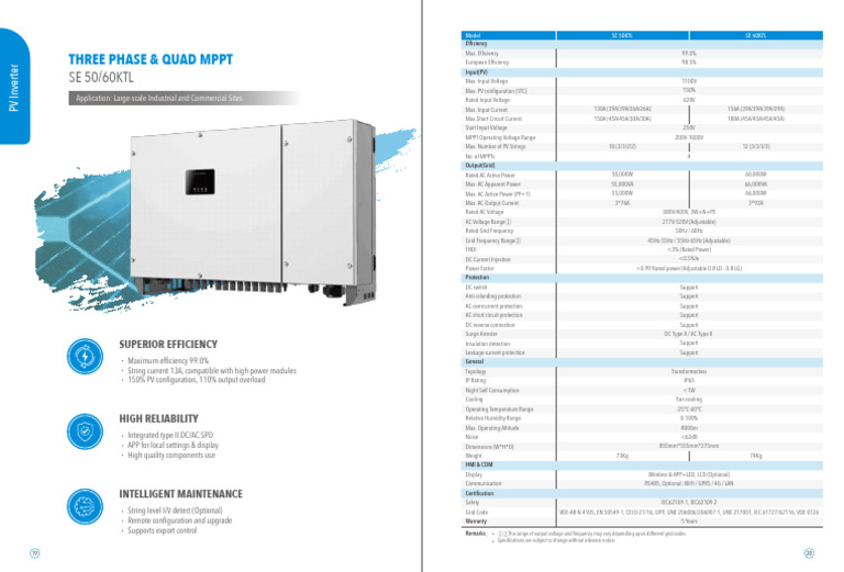 SE 60KTL Datasheet | PDF