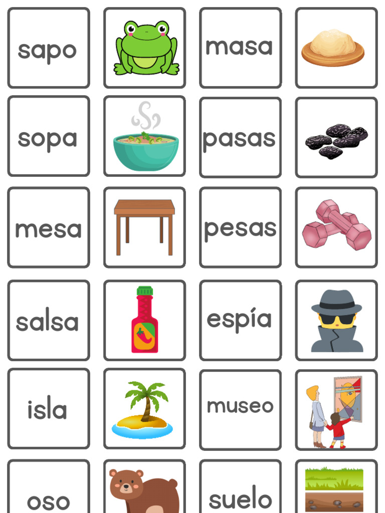 Juego de Memoria Letra S | PDF